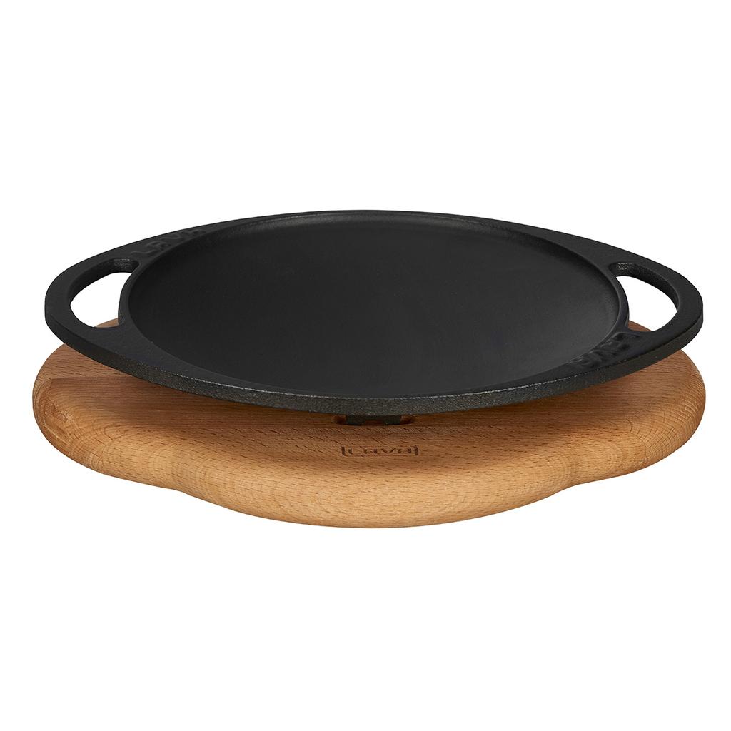 Buy Lava Cast Iron Round Turkish Wok. Dual Handle, With Wooden Platter ...