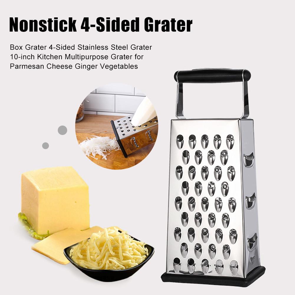 Buy Box Grater 4-Sided Stainless Steel Grater 10-inch Kitchen ...