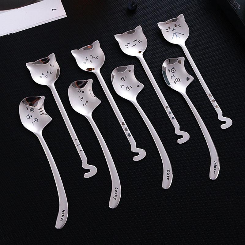 Buy 1Pcs Coffee Spoon Tableware Multi Purpose Hook Cat/Long Tail Cat ...