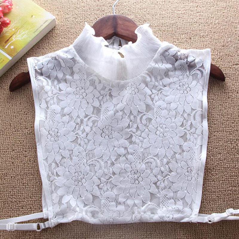 Removable White Black Ruffled Lace Faux Collar Spring False Collar ...