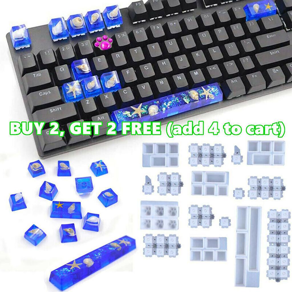 Buy 1 Set DIY Epoxy Mould Craft Tool Mechanical Keyboard Silicone Key ...