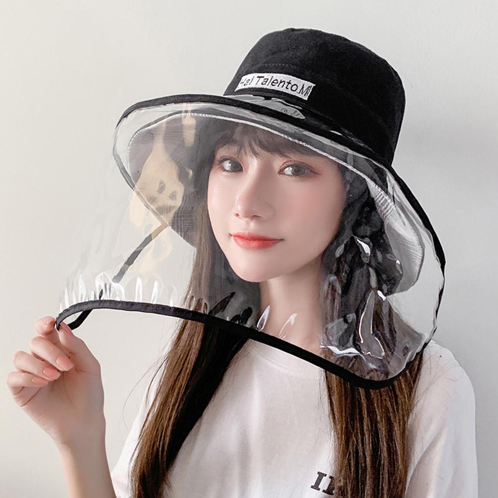 Buy Sun Protection Cap Removable Hat with Big Brim PVC Dustproof Mask ...