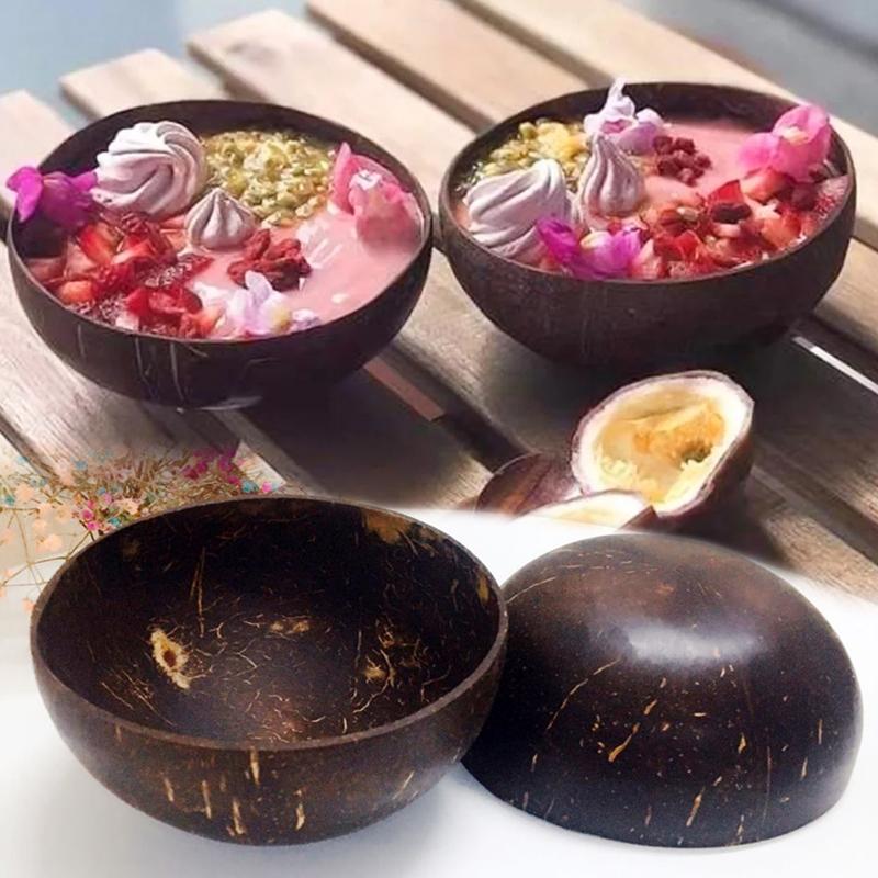 Satın alın Natural Creative Coconut Shell Fruit Salad Noodle Rice Bowl ...