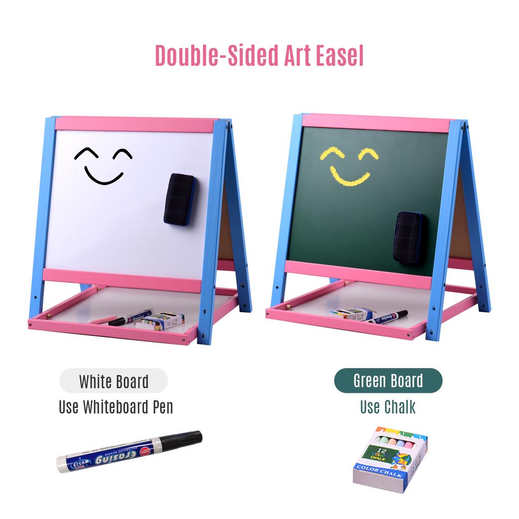 Buy Solid Wood Children Art Easel DoubleSided Magnetic Whiteboard ...