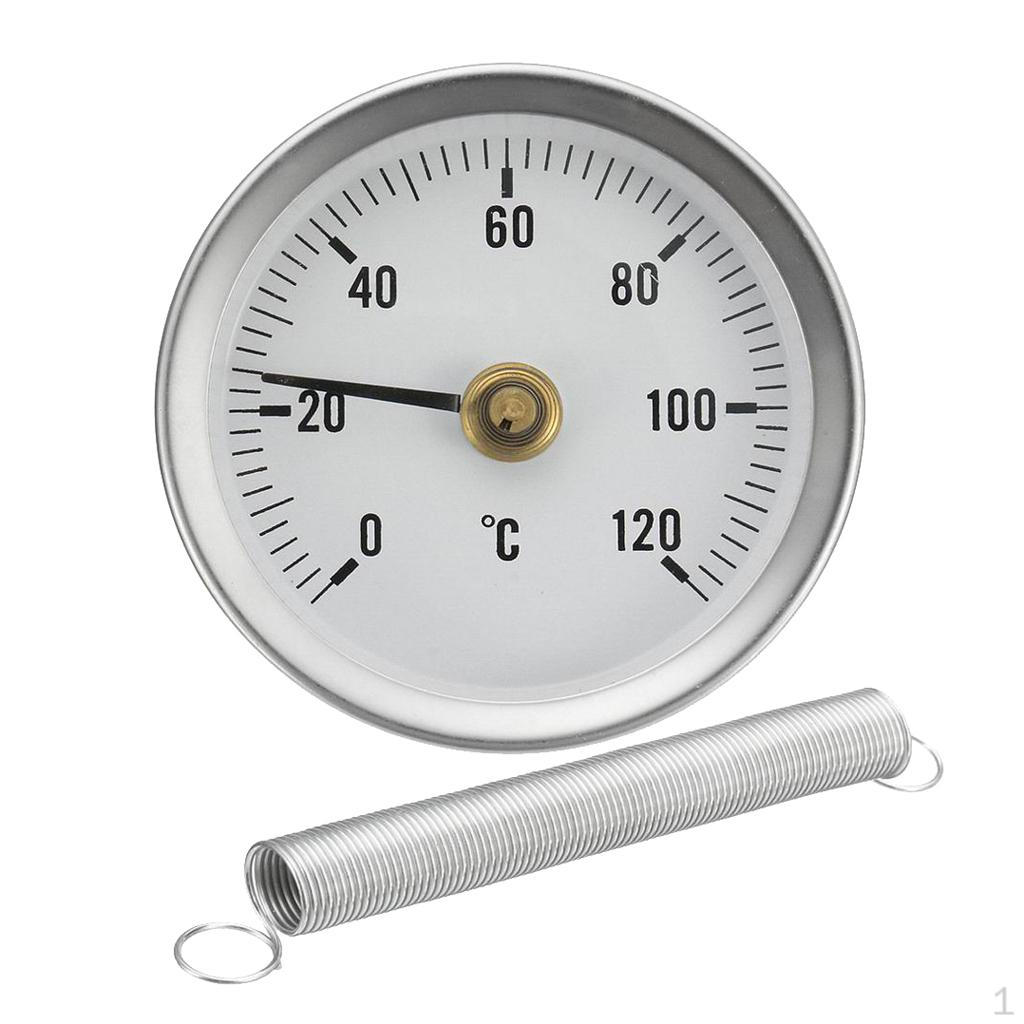 Buy 63mm Clipon Pipe Thermometer Temperature Gauge With Spring at ...