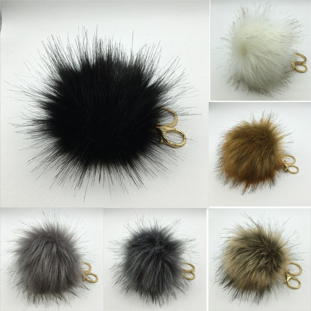 Buy Rabbit Fur Ball Fox Keychain Bag Plush Car Key Ring Car Key Pendant ...