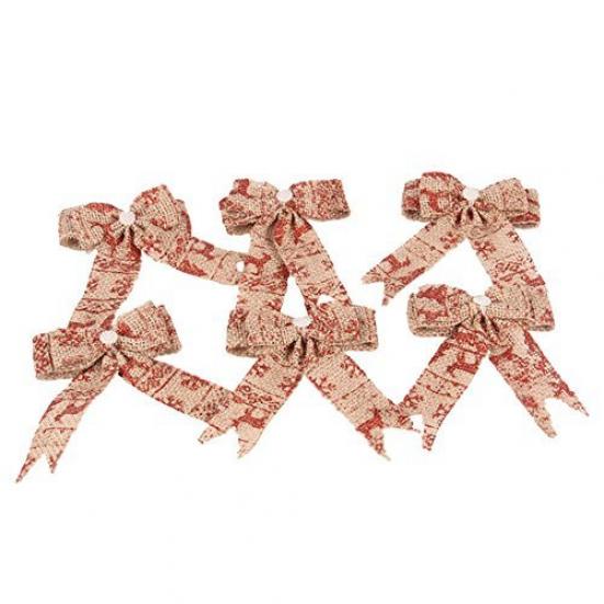 Buy Christmas 12 Pcs a Set Party Decor Natural Jute Bowknot Burlap ...