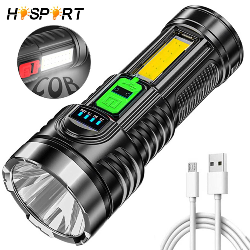 Usb Rechargeable Torch Tactical Flashlight Portable Waterproof 4 Modes ...
