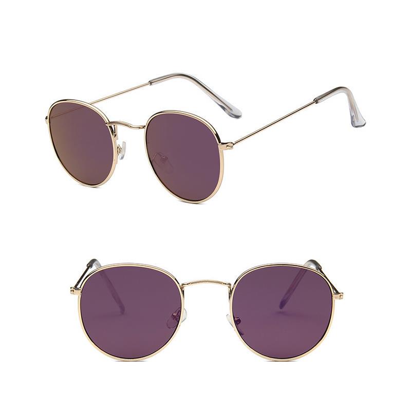 Buy New For Women Fashion Round Frame Trend Colorful Reflective Shade ...
