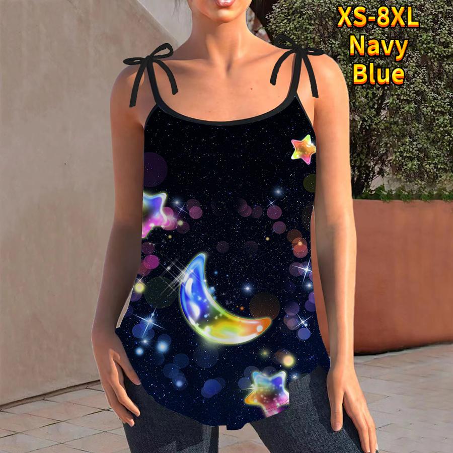 Satın alın Fashion Summer Crystal Crescent Print Sleeveless Off ...