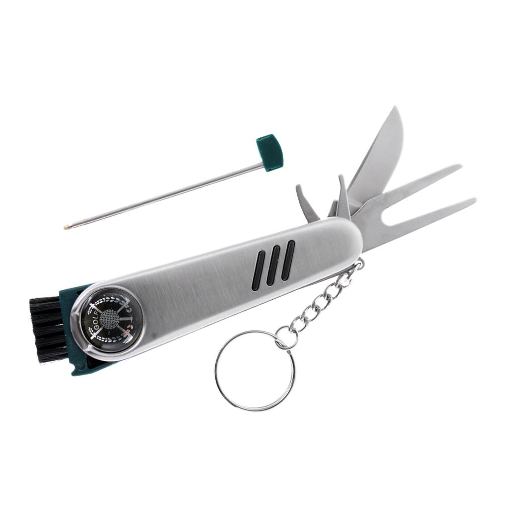 Buy 6 In 1 Stainless Steel Multi Golf Divot/Cleat Tool/Brush/Iron ...