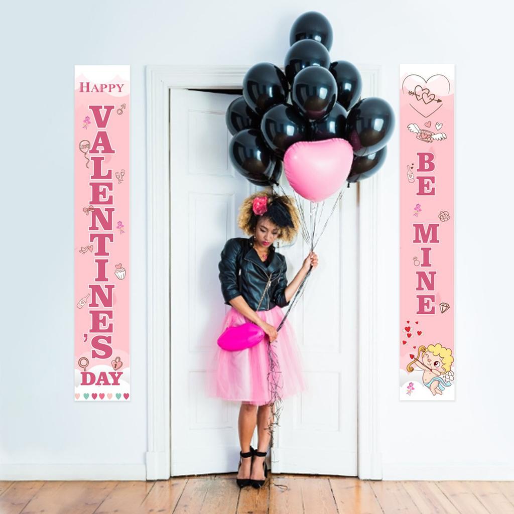 Buy 2PCS Valentines Day Banners Door Heart Porch Sign Wall Decor at ...