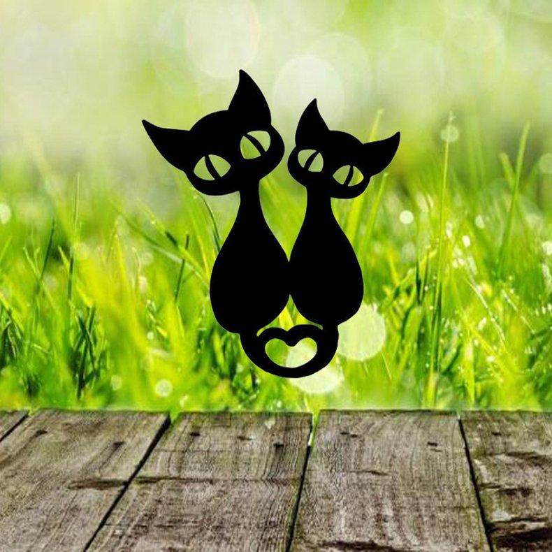 Buy Cute Cat Art Back Garden Decoration Card Acrylic Garden Insert Sign ...