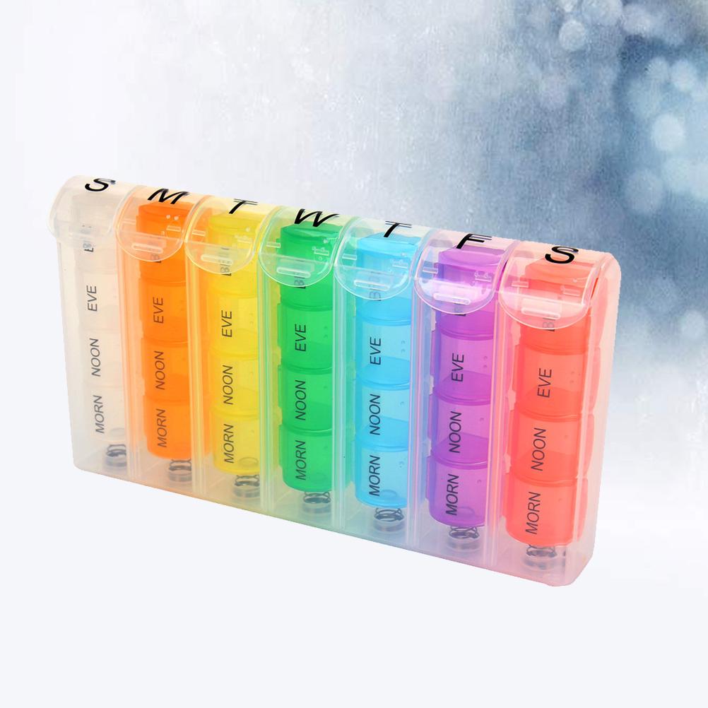 Buy 7 Days Weekly Health Care Spring Pill Box Organizer Portable 4 ...