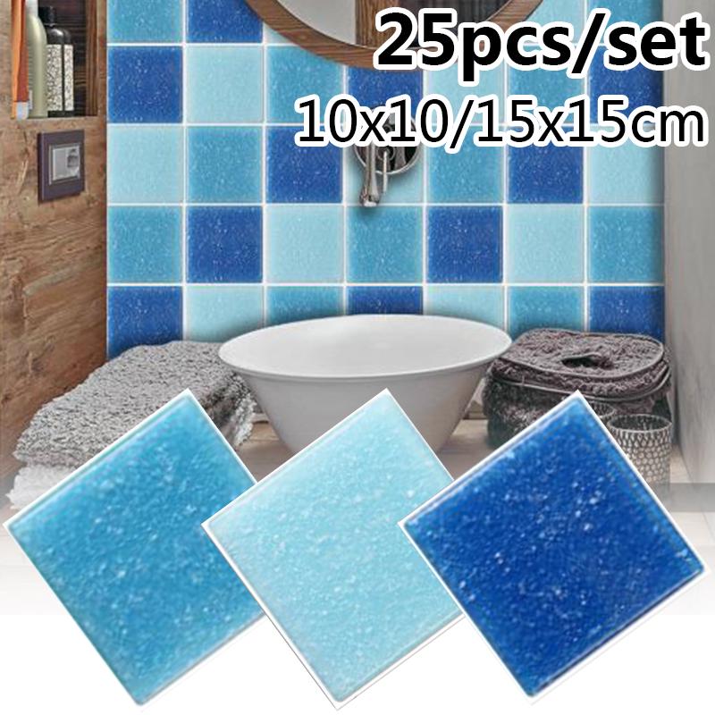 Buy Stick-on Blue Mixed Mosaic Tile Wall Sticker Waterproof Home Decor ...