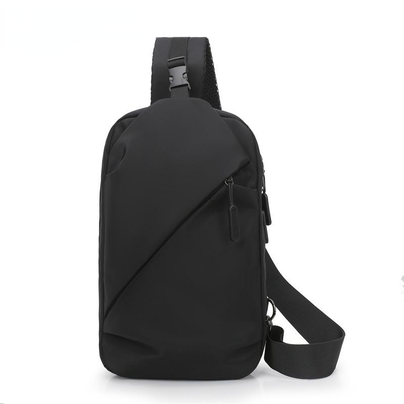 Buy Men Nylon Waterproof Phone Chest Bag USB Small Crossbody Sling Bag ...