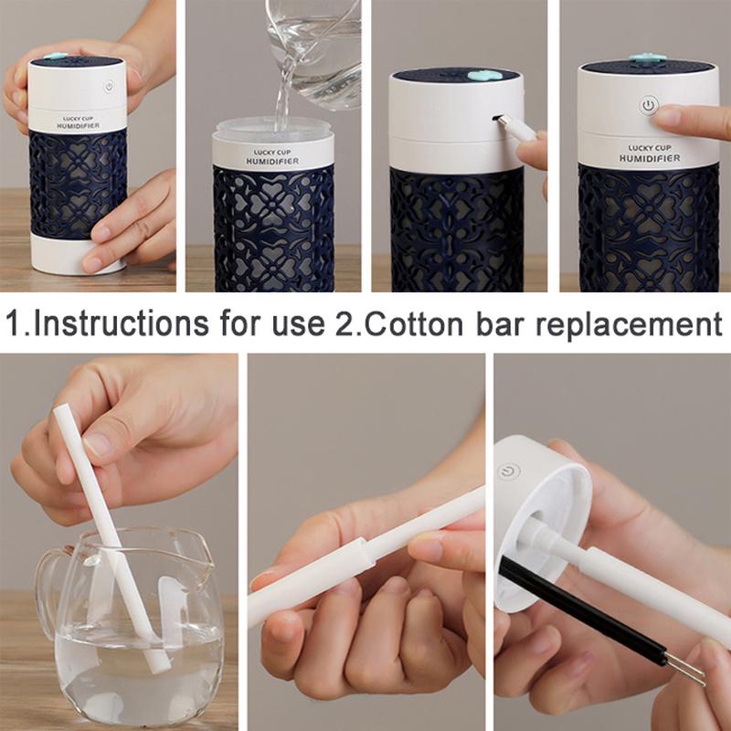 Buy Lucky Cup Humidifier USB Ultrasonic Aroma Diffuser 3 In 1 Mini ...