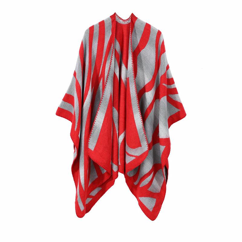 Cheap New Women Knitted Long Shawl Camouflage Gradient Color Oversized ...