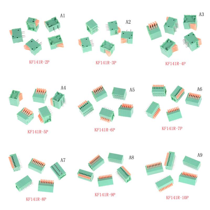 Buy 5Pcs Kf141R Kf141V 2.54Mm Pitch Pcb Connectors Spring Screless ...