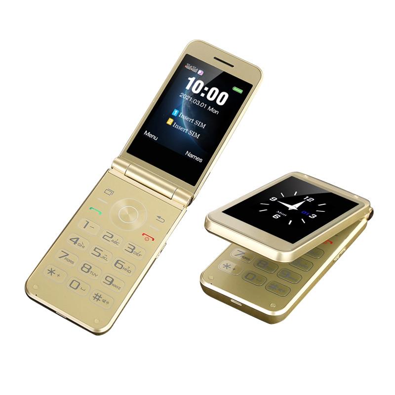 Cheap M9 Dual-screen Flip Elder Phone, 2.8 inch + 1.77 inch, 32MB+32MB, Support FM, SOS, GSM ...