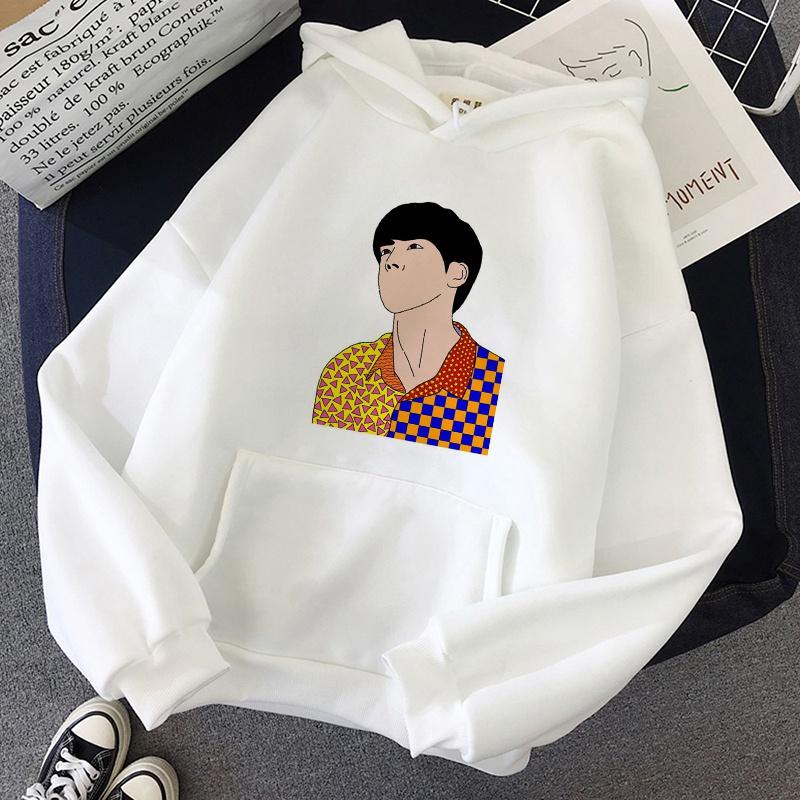 Buy Bts Jin Loose Printed Streetwear Hoodie Casual Long Sleeve Women 'S ...