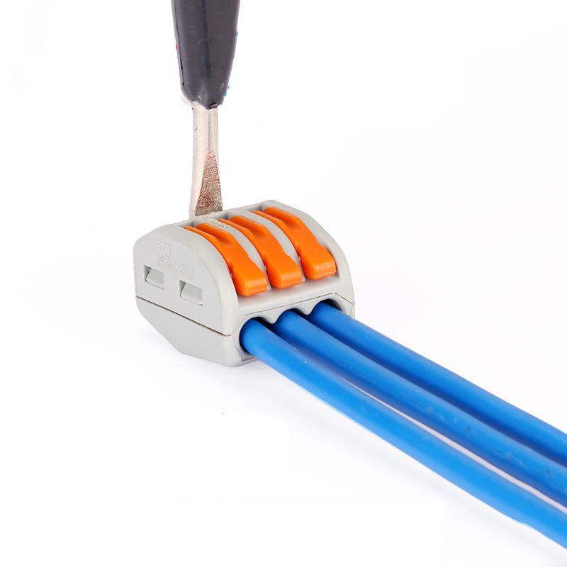 Buy 3 Way Reusable Spring Lever Terminal Block Electric Cable Connector ...