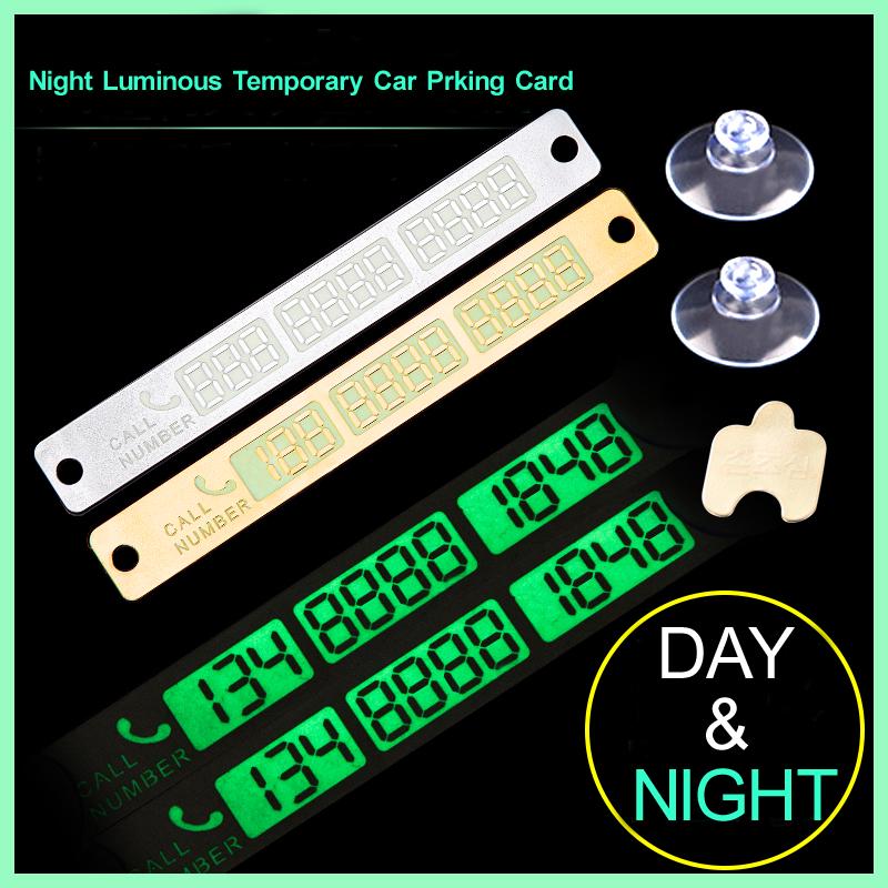 Buy 1 PCS Car Automatic Luminous Temporary Parking Card Night Light ...