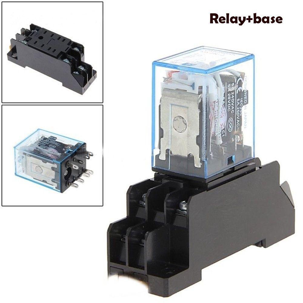 24V/220v 5A 8 Pins 2P2T Fashion Durable Socket Base DPDT Coil Power ...