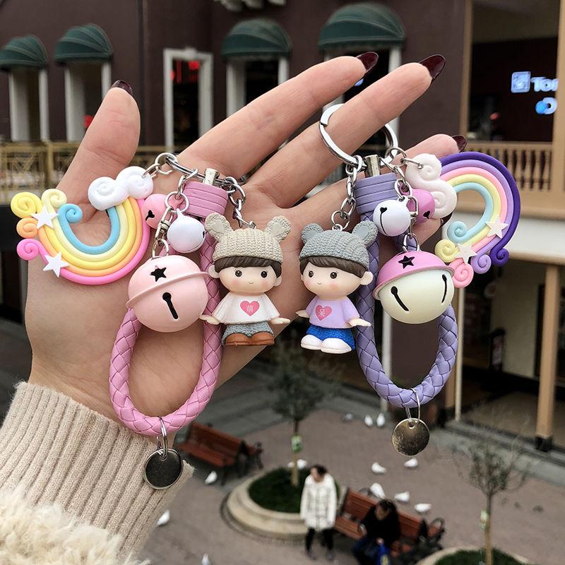 Creative Cute Couple Keychain Pendant a Pair of Boys and Girls Korean ...