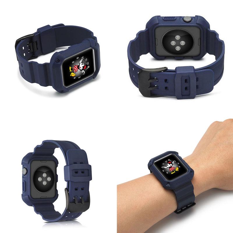 TPU Rubber Armor Full Protective Case Frame Silicone Watchband Strap ...