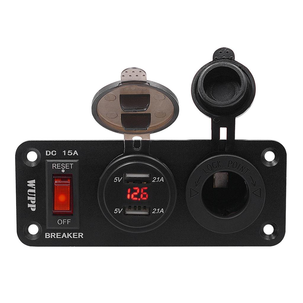 12V 4.2A Voltmeter USB + Center Console Power Off Switch Waterproof ...