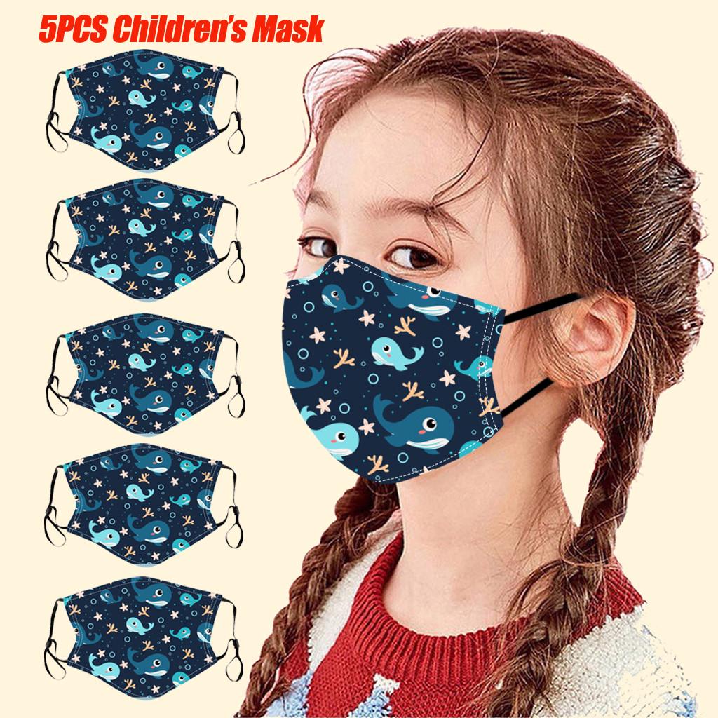 Buy 5PC Kids Children Outdoor Cotton Mouth Masks Washable Reusable Face ...