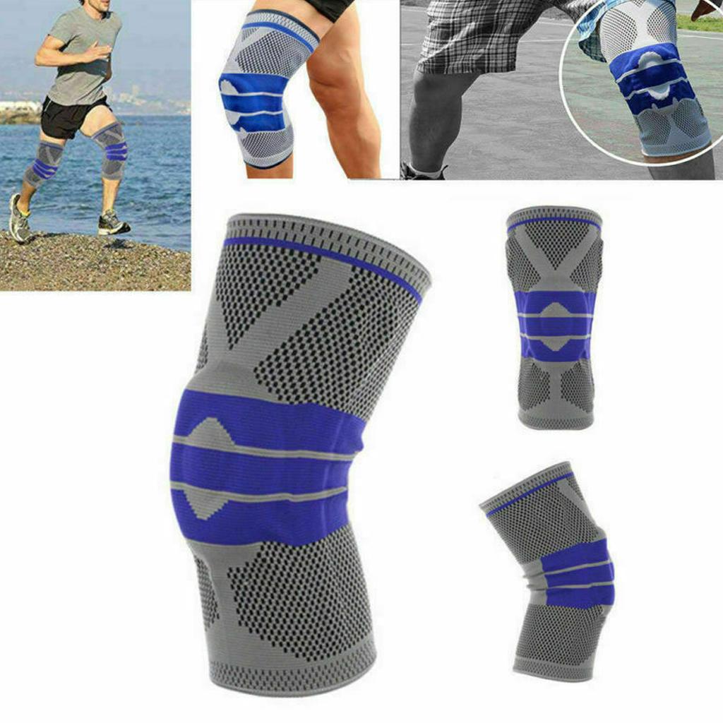 Buy Silicone Spring Full Knee Brace Strap Patella Medial Support Strong ...