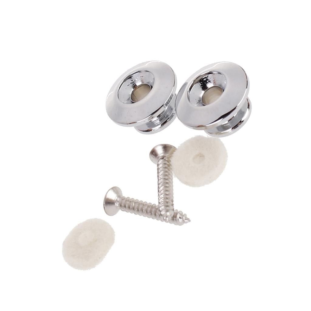 2pcs Silver Strap Button w/ Mounting Screw for Guitar Mandolin - buy ...