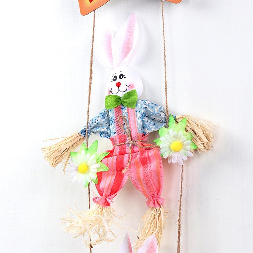 Buy Rabbit Swing Pendant Scarecrow Double Bunny Easter Doll at ...