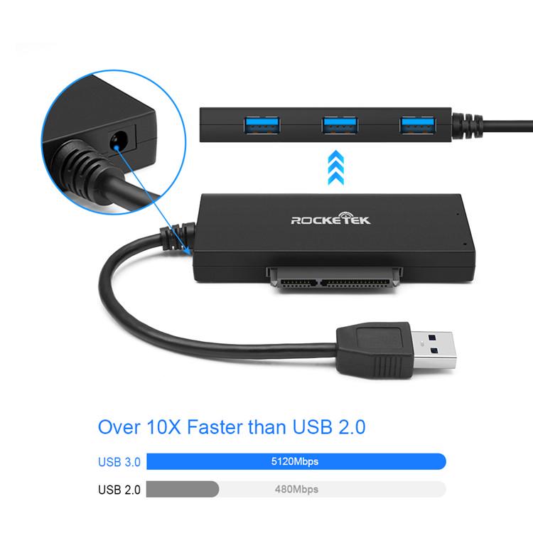 Buy Multi Usb 3.0 Hub Port 2.5 SATA Adapter Splitter Power Hard Drive ...