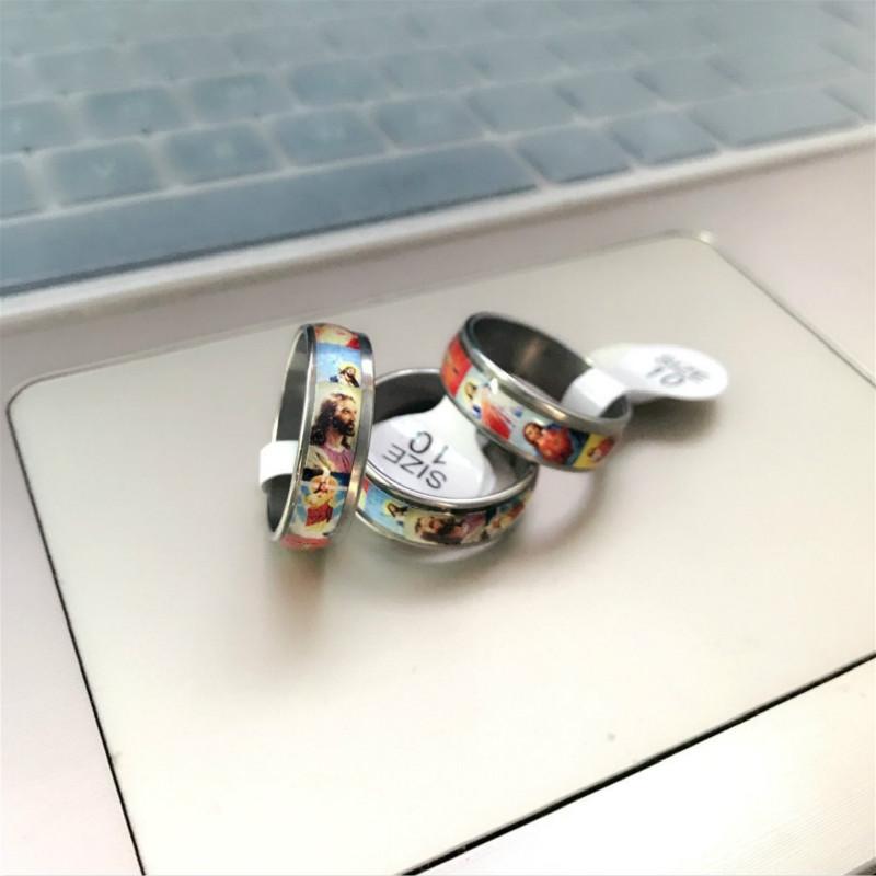 Buy Religious Jewelry Holy Jesus Christ Enamel Stainless Steel Ring ...