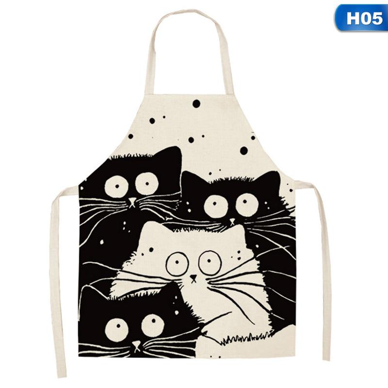 Buy 1Pcs Kitchen Cooking Apron Cute Cat Printed Home Sleeveless Cotton ...