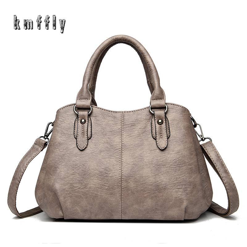 Cheap Leather Bags Women Handbag Retro Large Capacity Ladies Shoulder ...