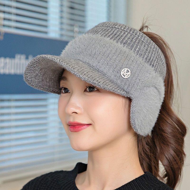 Warme Wintermütze mit Ohrenklappenmütze Mädchen Beanie Ohrenschutzkappe ...