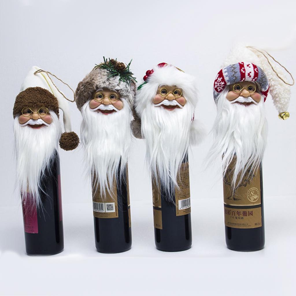 Buy Christmas Santa Claus Wine Bottle Cover Xmas Party Table Decor 26 X ...