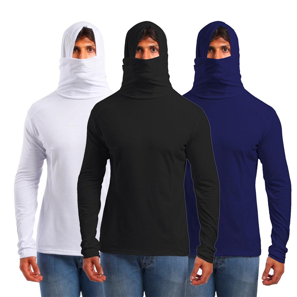 Buy Men Head Mouth Cover Hoodie Hooded Sweatshirt Tank Tops Gym Sport ...