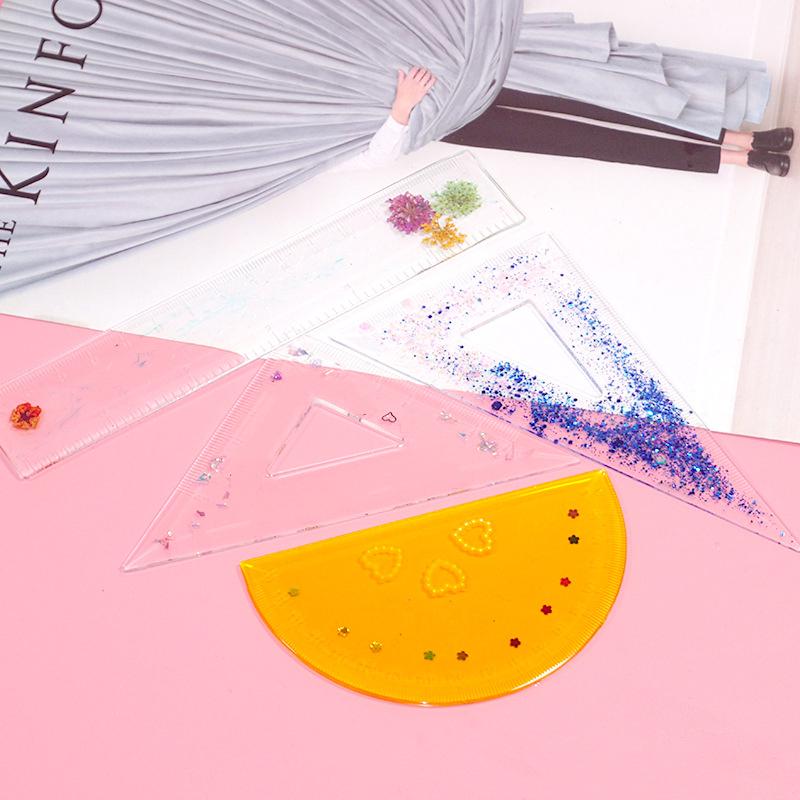 Buy Pdtoweb 4pcs/Set Drawing Tool Rulers Resin Epoxy Casting Silicone ...