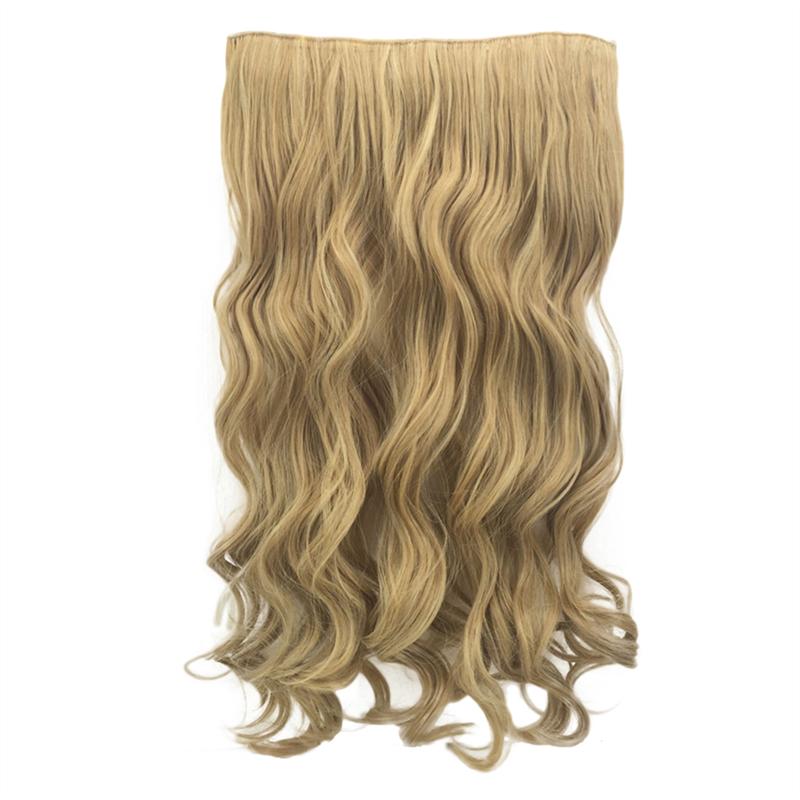 Buy 1 Pack 3/4 Full Head Curly Wave Clips Synthetic Hair Extensions ...