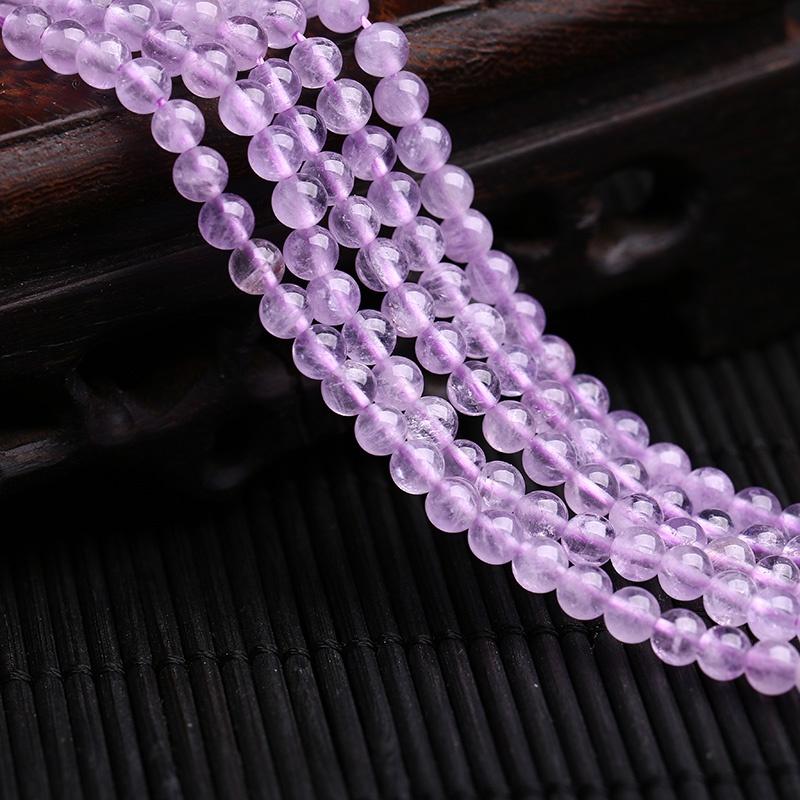 Buy 4A Natural Lavender Crystal Amethyst Loose Bead Handmade Stone ...