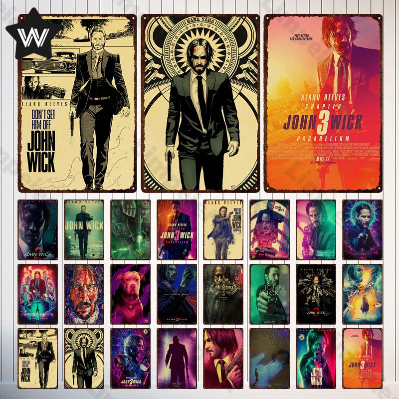 Kaufe Shabby Style Metal Poster John Wick Metal Sign Tin Plaque Retro ...