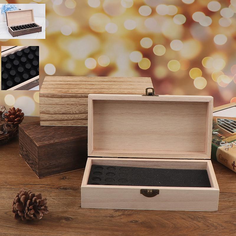 Buy 36 Slots Wooden Essential Oil Storage Box Aromatherapy Container ...