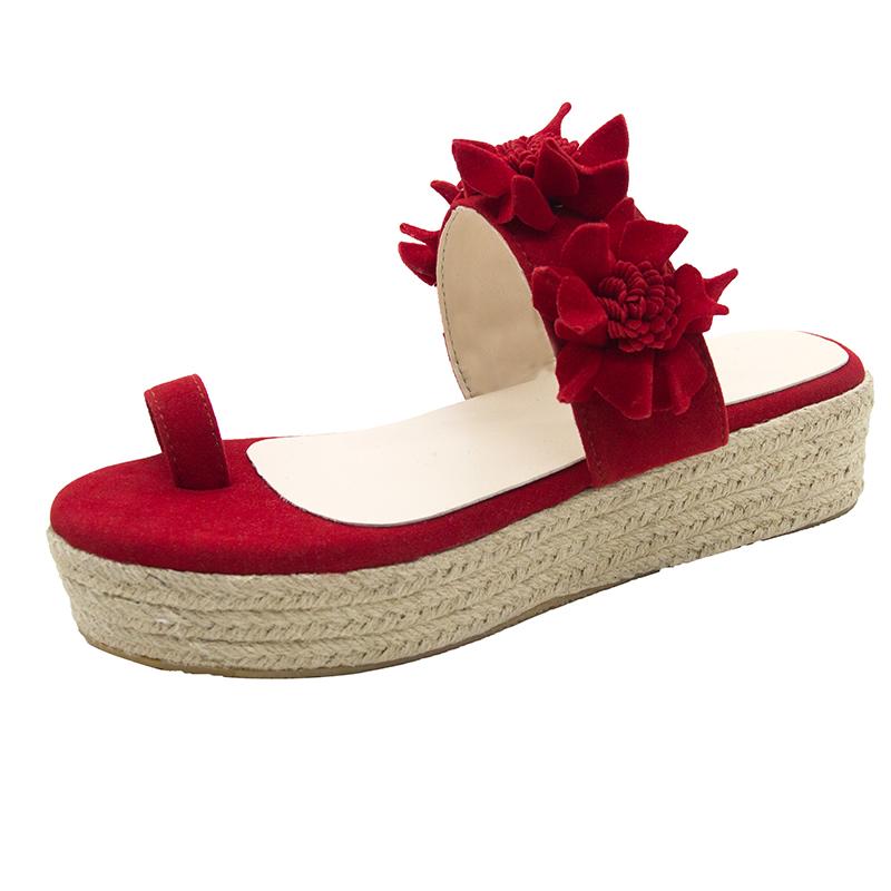 Cheap Toe Ring Flower Pattern Women Summer Sandals Ladies Slip On ...