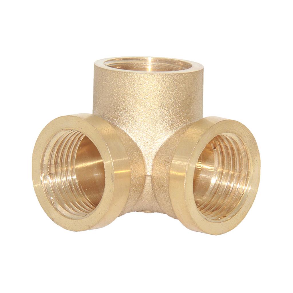 Buy DN15 (NPT 1/2") Brass Pipe Fittings Connector 3 Way Hose Adapter ...