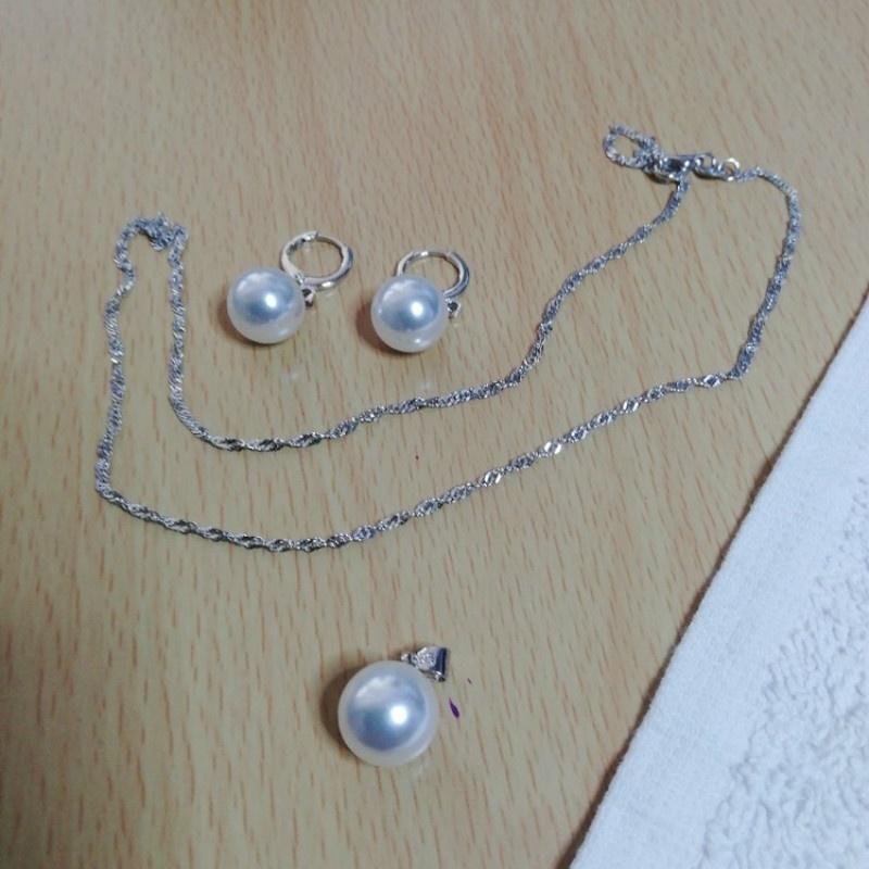 Cumpără Imitație de bijuterii Pearl Set colier Choker Hoop Drop Cercei ...
